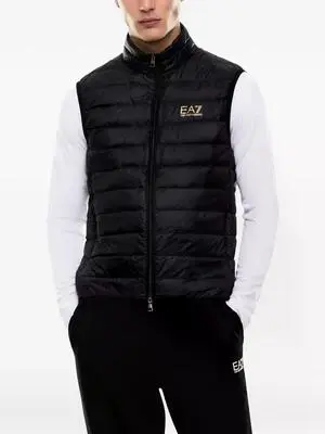 EA7 Logo-print Padded Gilet - Black