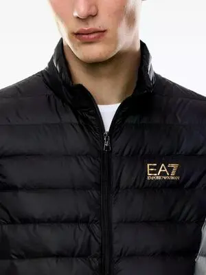 EA7 Logo-print Padded Gilet - Black
