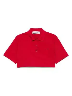 GOLDEN GOOSE Club-embroidered Polo Top - Red