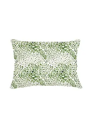 Anaya Cheetah Velvet Pillow With Down Alternative Insert - Green