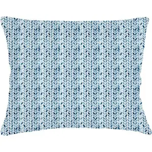 Anaya Chevron Velvet Pillow With Down Alternative Insert - Indigo