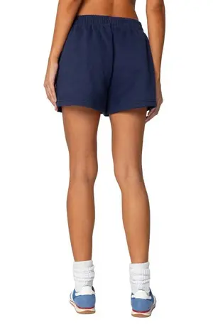 EDIKTED Fleece Shorts - Navy