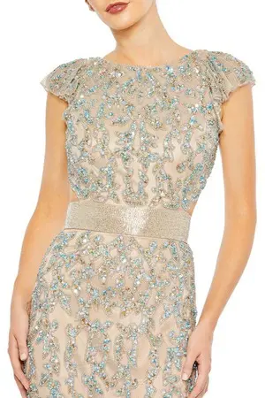 Mac Duggal Hand-embellished Gown With Open Back