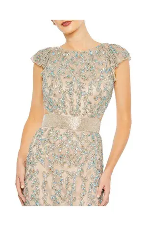 Mac Duggal Hand-embellished Gown With Open Back