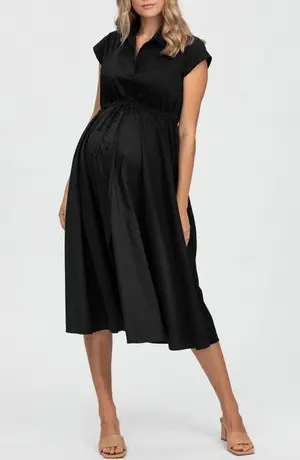 PIETRO BRUNELLI Short Sleeve Shirtdress - Black