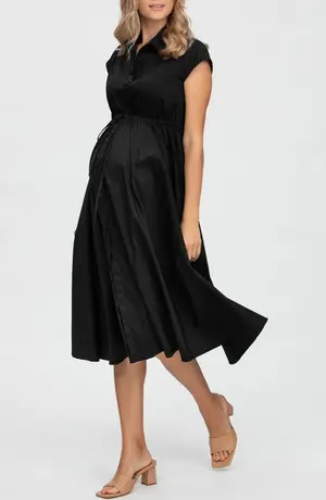 PIETRO BRUNELLI Short Sleeve Shirtdress - Black