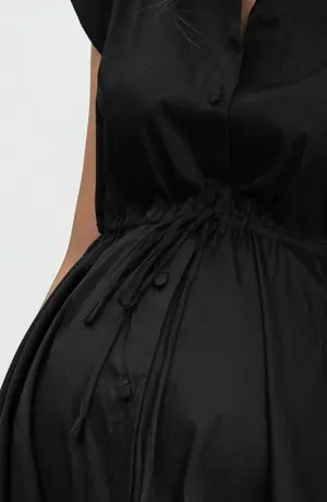 PIETRO BRUNELLI Short Sleeve Shirtdress - Black