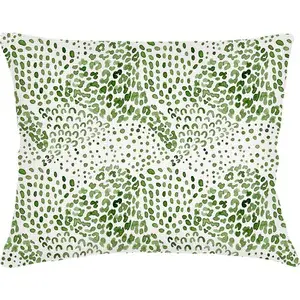 Anaya Cheetah Velvet Pillow With Down Insert - Green