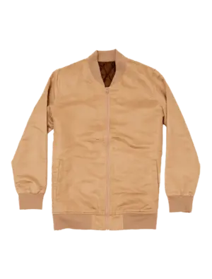 DAPPER BOI Microfiber Suede Bomber Jacket - Beige