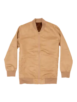 DAPPER BOI Microfiber Suede Bomber Jacket - Beige