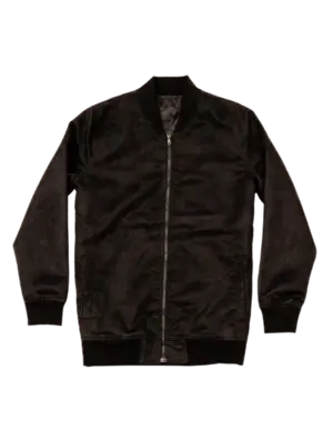 DAPPER BOI Microfiber Suede Bomber Jacket - Black