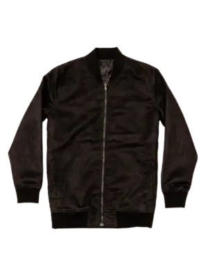 DAPPER BOI Microfiber Suede Bomber Jacket - Black