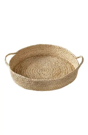 INDEGO AFRICA Braided Raffia Tray - Natural