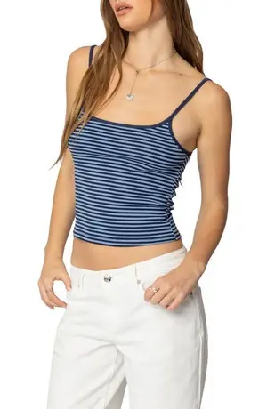 EDIKTED Miller Stripe Tank Top - Blue
