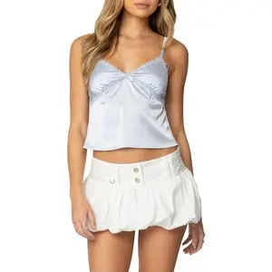 EDIKTED Imani Satin Camisole - Light-blue
