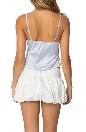 EDIKTED Imani Satin Camisole - Light-blue