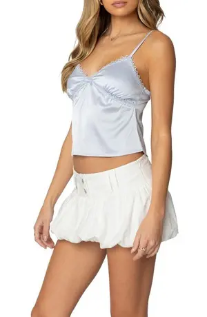 EDIKTED Imani Satin Camisole - Light-blue