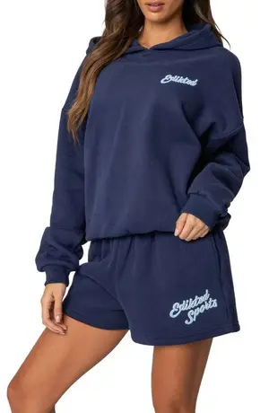 EDIKTED Sporty Hoodie - Navy