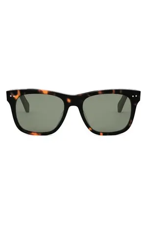 Celine Triomphe 54mm Square Sunglasses - Dark Havana / Green