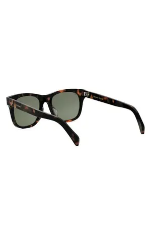 Celine Triomphe 54mm Square Sunglasses - Dark Havana / Green