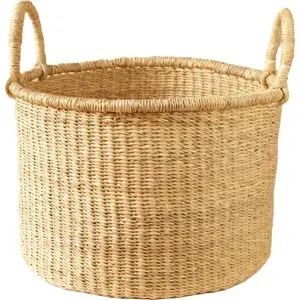 INDEGO AFRICA Bolga Floor Basket With Handles - Natural