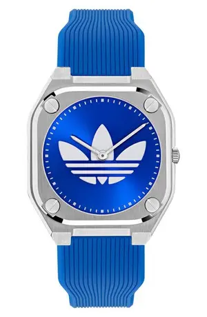 Adidas City Tech Thin Silicone Strap Watch - Blue