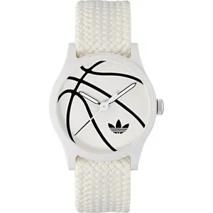 Adidas Ao Style Basketball Dial Webbing Strap Watch - White