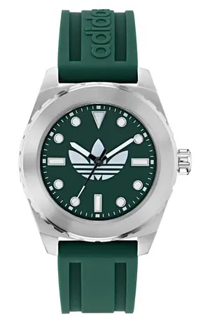 Adidas The Discoverer One Silicone Strap Watch - Green