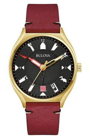 Bulova Frank Lloyd Wright Collection Leather Strap Watch - Goldone