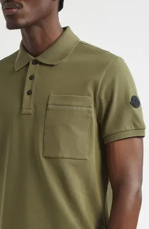 Moncler Logo Patch Cotton Piqué Polo