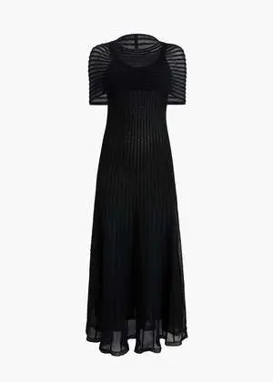 Khaite Thora Knit Dress With Cape Overlay