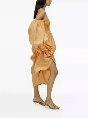 Sleeper Atlanta Off-the-shoulder Smocked Dress - Orange