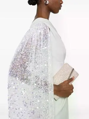 RHEA COSTA Sequin-embellished One-shoulder Gown