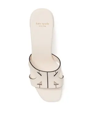 Kate Spade New York Double K Block Heel Sandals - Cream