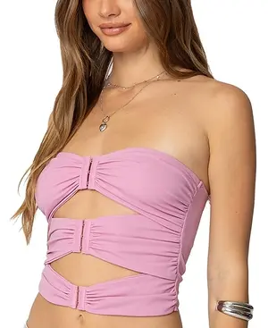 Pink Strapless Tops