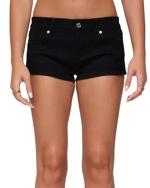 EDIKTED Jagger Low Rise Denim Shorts - Black
