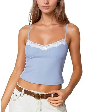 EDIKTED Lucie Lace Trim Tank Top