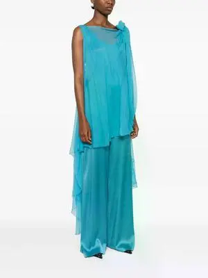 Alberta Ferretti Cape-detail Sleeveless Jumpsuit