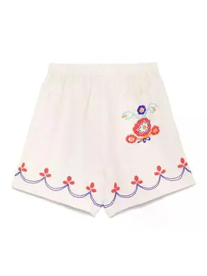 BODE Beaded Garden Party Shorts - Neutrals
