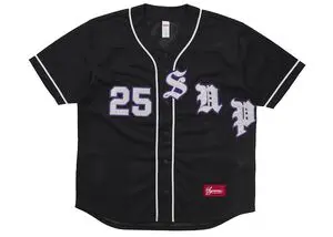 Supreme Old English Baseball Jersey - Black