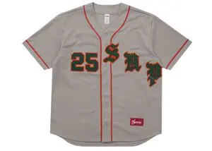 Supreme Old English Baseball Jersey - Grey