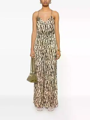 THE NINA STUDIO Animal-print Palazzo Pants