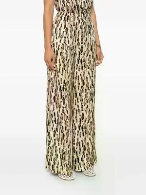 THE NINA STUDIO Animal-print Palazzo Pants
