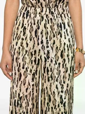 THE NINA STUDIO Animal-print Palazzo Pants