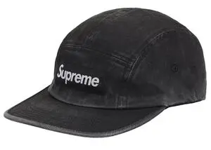 Supreme Washed Chino Twill Camp Cap - Black