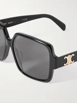 Celine Triomphe Oversized Square Sunglasses - Black