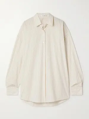 THE ROW Caster Oversized Striped Cotton-poplin Shirt