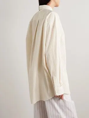 THE ROW Caster Oversized Striped Cotton-poplin Shirt