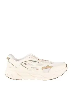 HOKA® Leather And Textile Fiber Athletic Sneakers - Cream