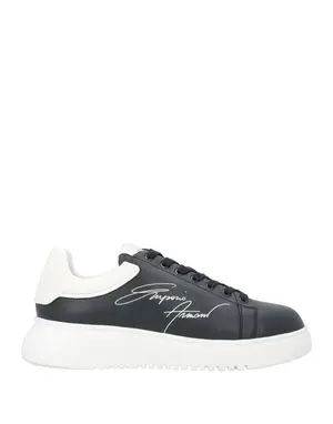Emporio Armani Bovine Leather Sneakers - Blue